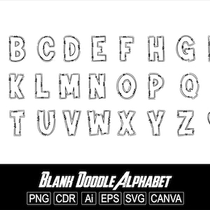Blank Doodle Letters PNG Transparent Doodle Alphabet Hand Drawn Letters ...