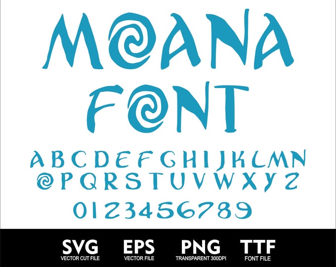 Moana Font Ttf Otf Available on All Softwares Compatible PC and Mac ...
