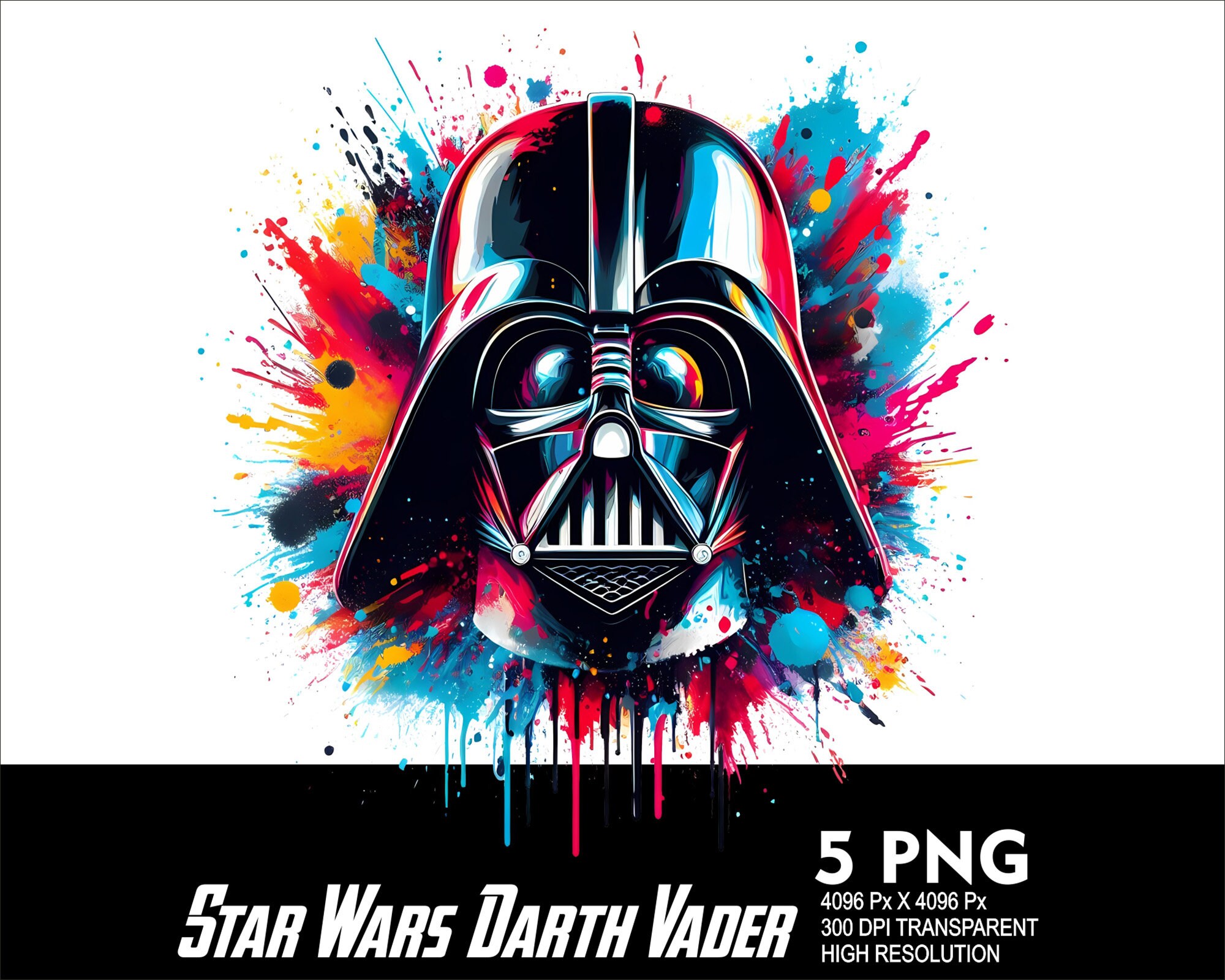 5 PNG Starwars Darth Vader Jedi Splash and Watercolor Transparent Png ...