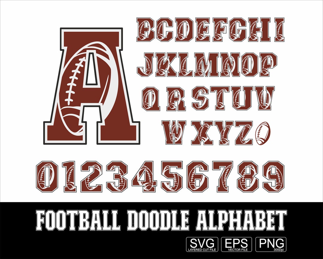 American Football Font PNG SVG Football Letters Alphabet PNG College ...