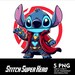 10 PNG Super Hero Bundle Stitch Splash and Watercolor Transparent PNG ...