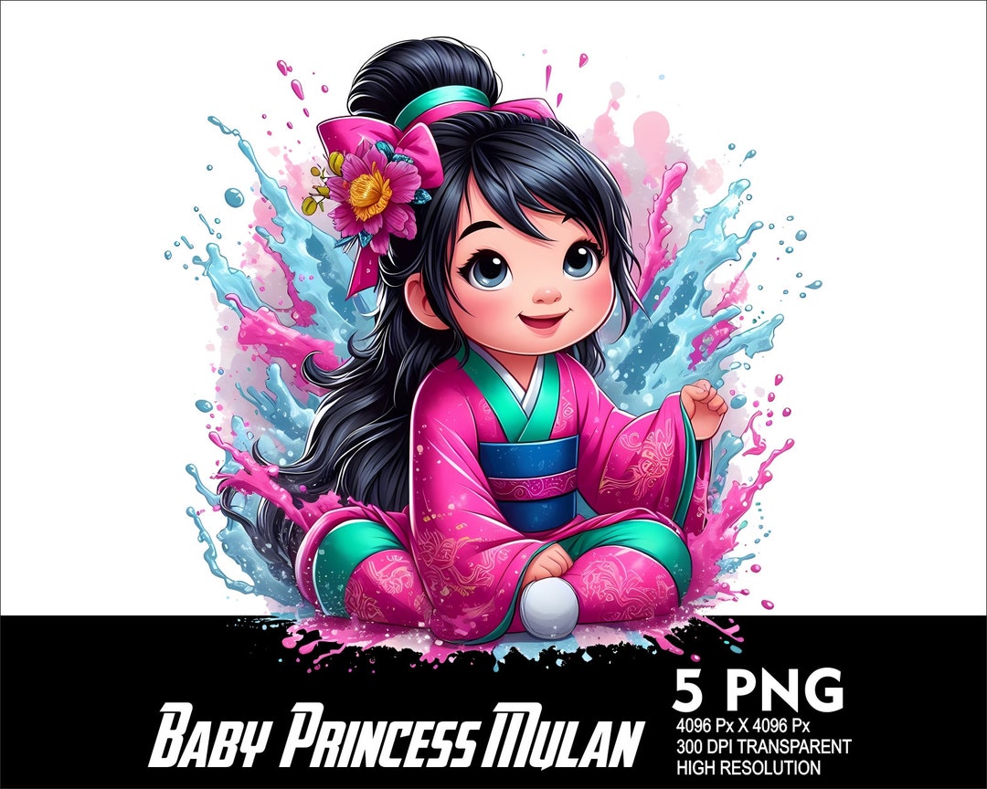 5 PNG Baby Princess Mulan Splash Transparent PNG File for Sublimation ...