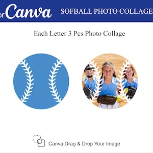 Softball Photo Collage 3 and 35 Pcs Inside Photo Collage Canva Sport ...
