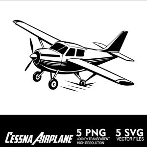 Airplane Cessna Linocut Draw 5 PNG 5SVG Design Transparent PNG File for ...