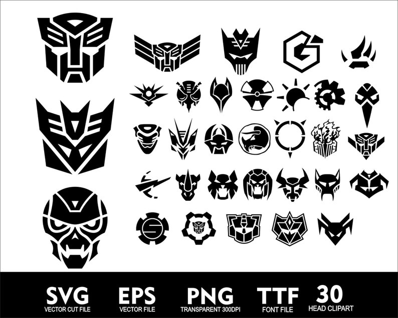 Robot Font Transformer Alphabet SVG Robot Head Skine Robot Logo Font ...