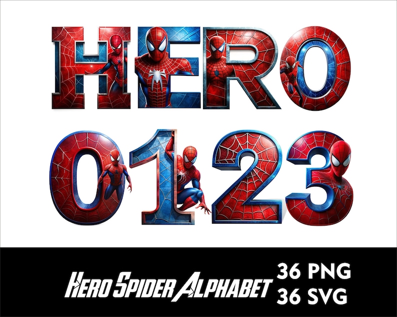 Superhero Alphabet Svg Spider Alphabet Png Superhero Font Spider Hero ...