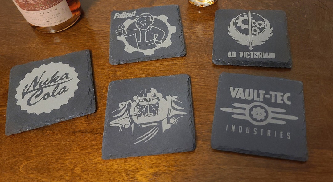 Fallout-themed Slate Coasters. Fallout, Vault Tech, Brotherhood of Steel. - Etsy