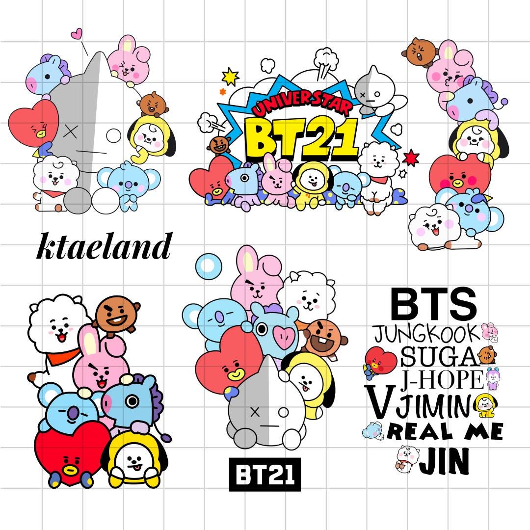 Bts Bt21 Designs, Stickers Png - Etsy
