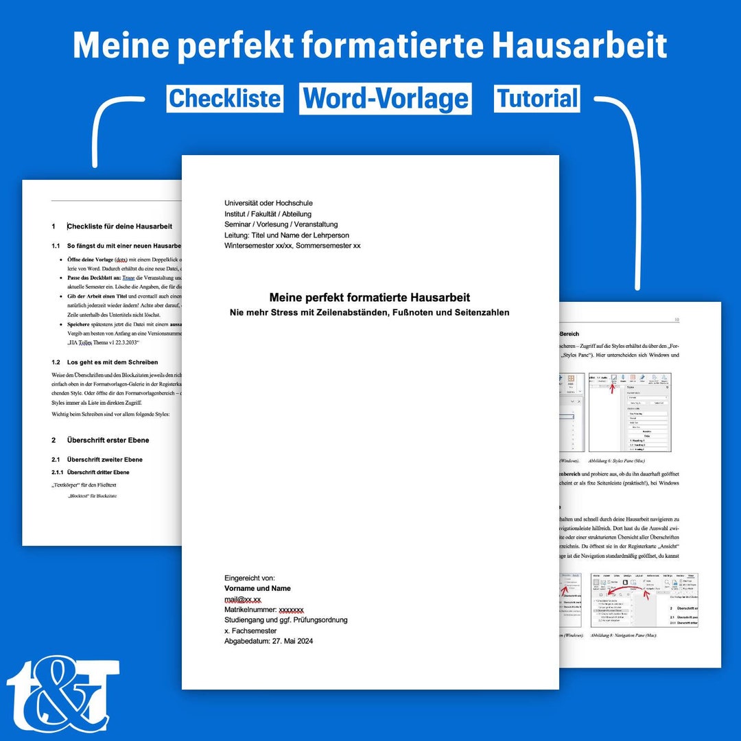 Perfectly Formatted Term Paper Template for Homework, Seminar Papers ...