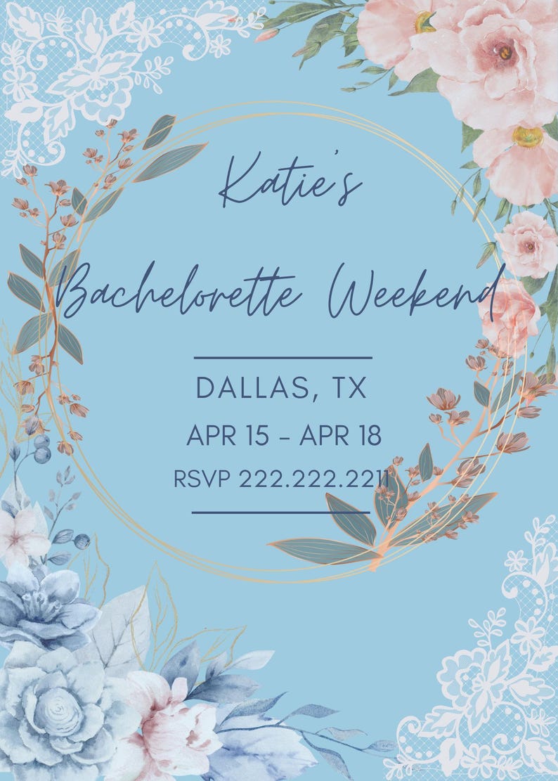 Floral Bachelorette Party Invitation Template - Etsy