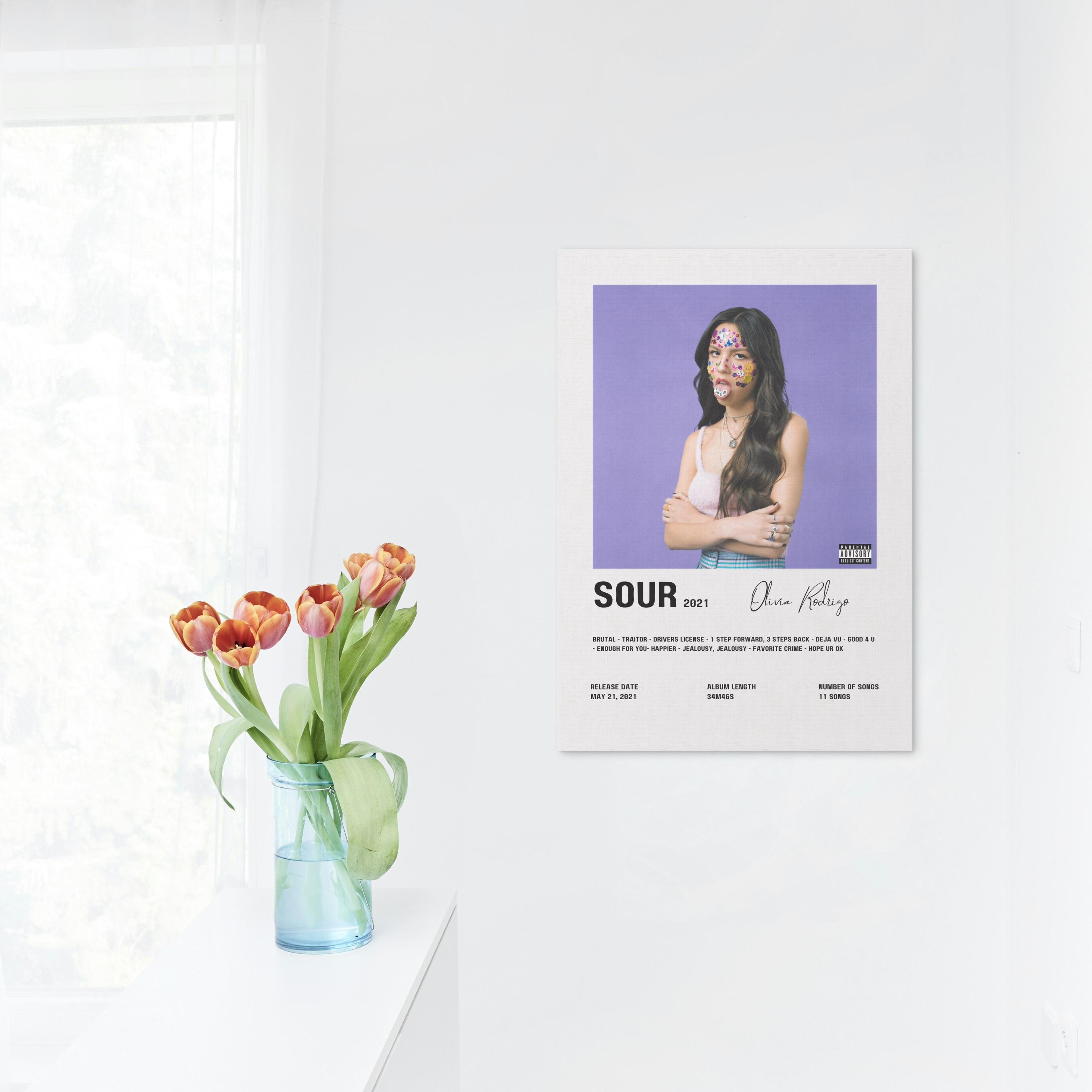 Olivia Rodrigo SOUR Album Cover Inspired Poster Printable - Album ...