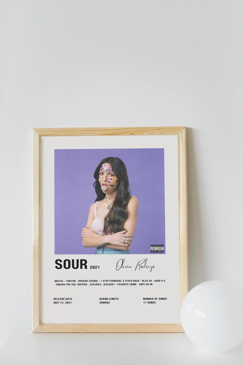 Olivia Rodrigo SOUR Album Cover Inspired Poster Printable - Album ...