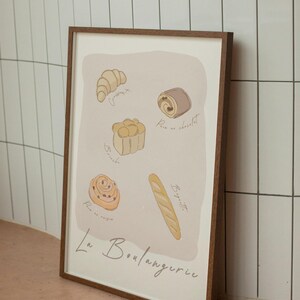 Minimalist French Bakery Poster – Viennoiseries Wall Art, Neutral ...