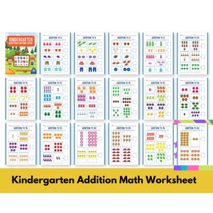 Math Worksheet for Kindergarten Template Workbook Printable Activities ...