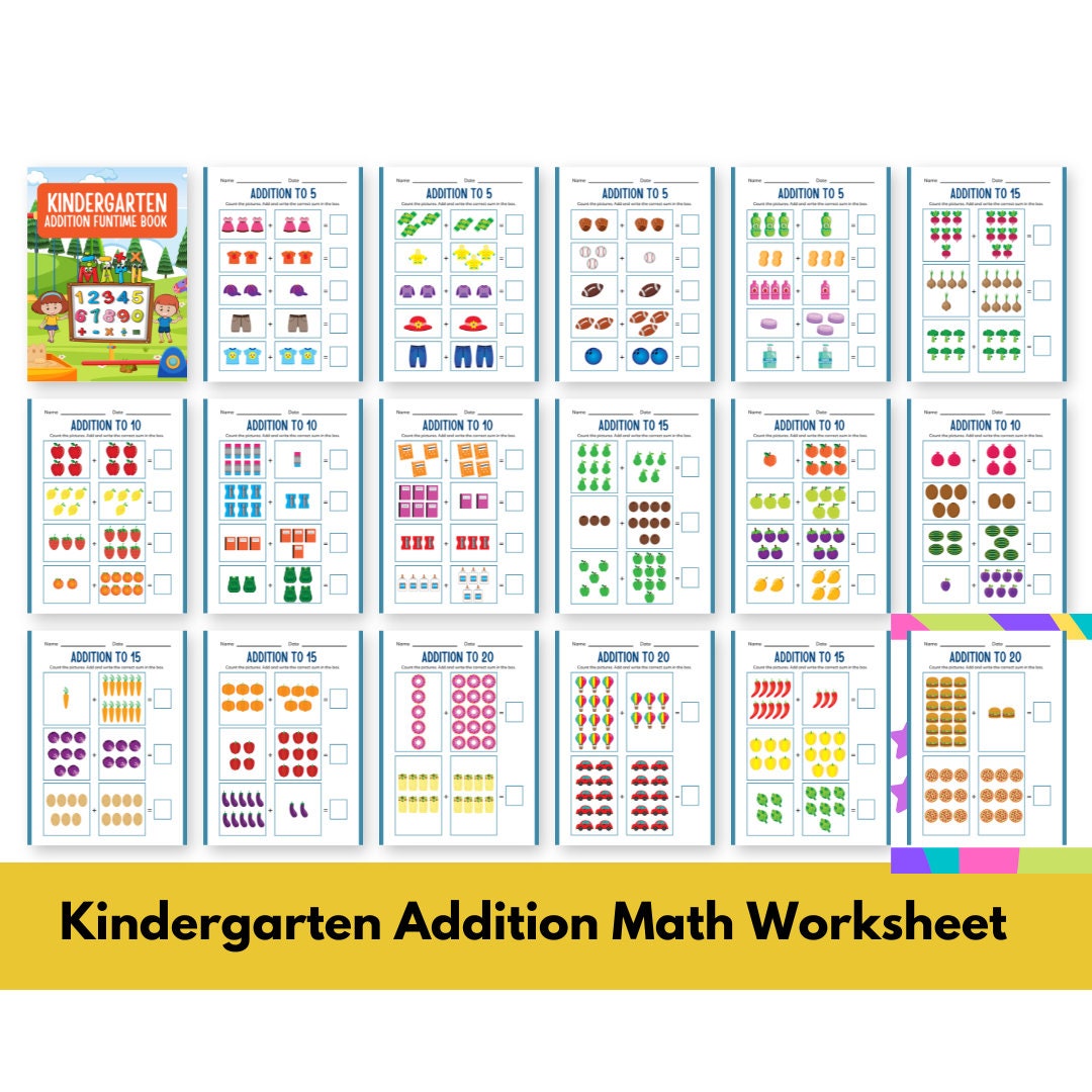 Math Worksheet for Kindergarten Template Workbook Printable Activities ...