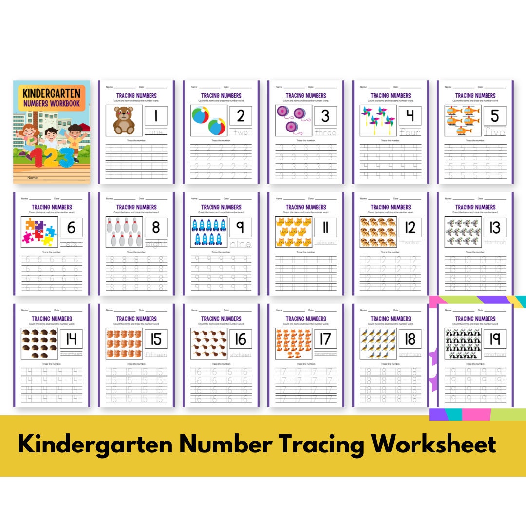 Math Worksheet for Kindergarten Template Workbook Printable Activities ...