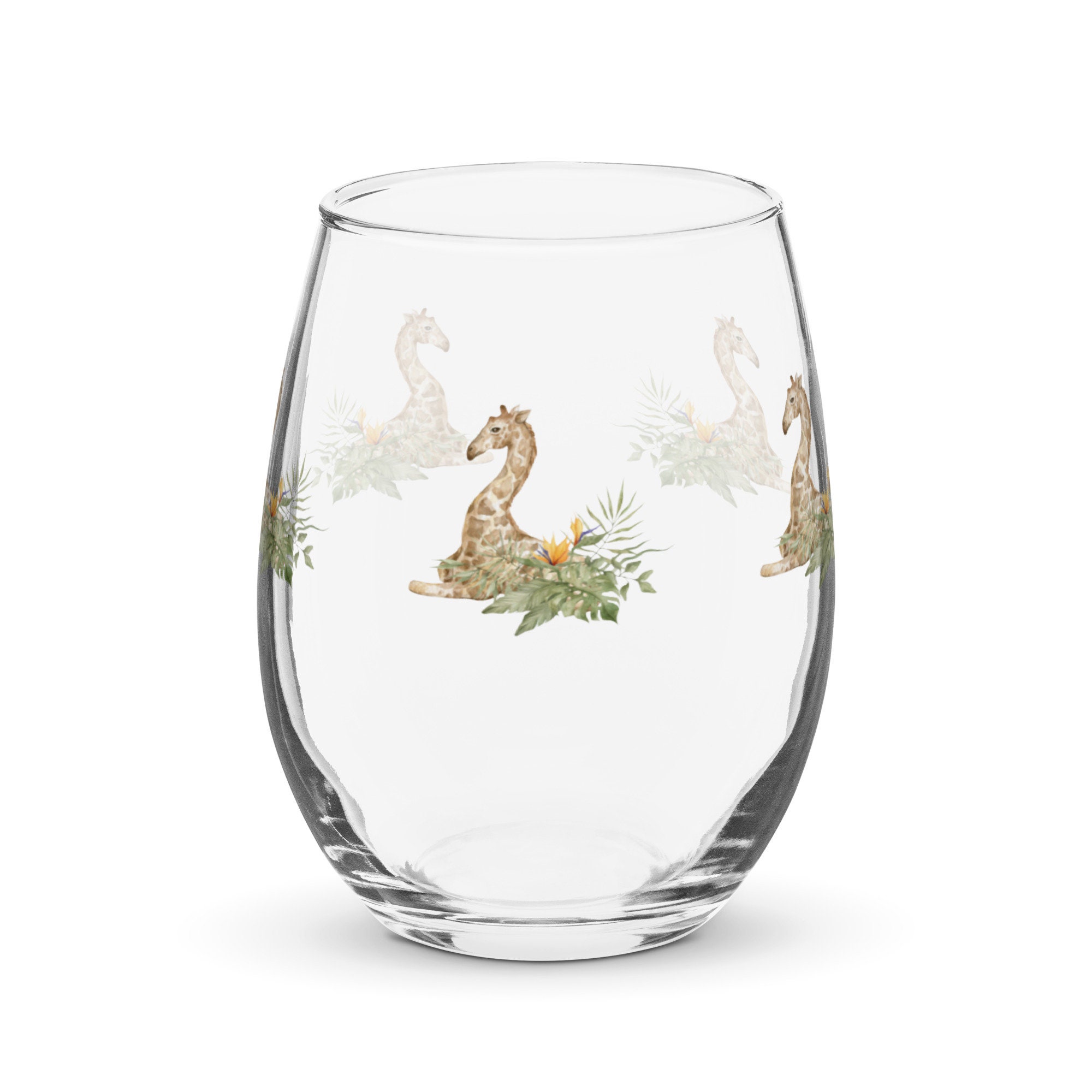 Giraffe Wine Glass - African Animals - Giraffe Art - Wine Glass Gift ...