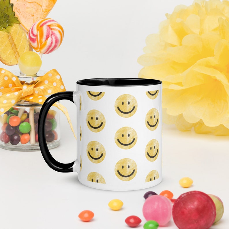Classic Happy Face - Mug With Color Inside - Smiley Face Multi Colored ...