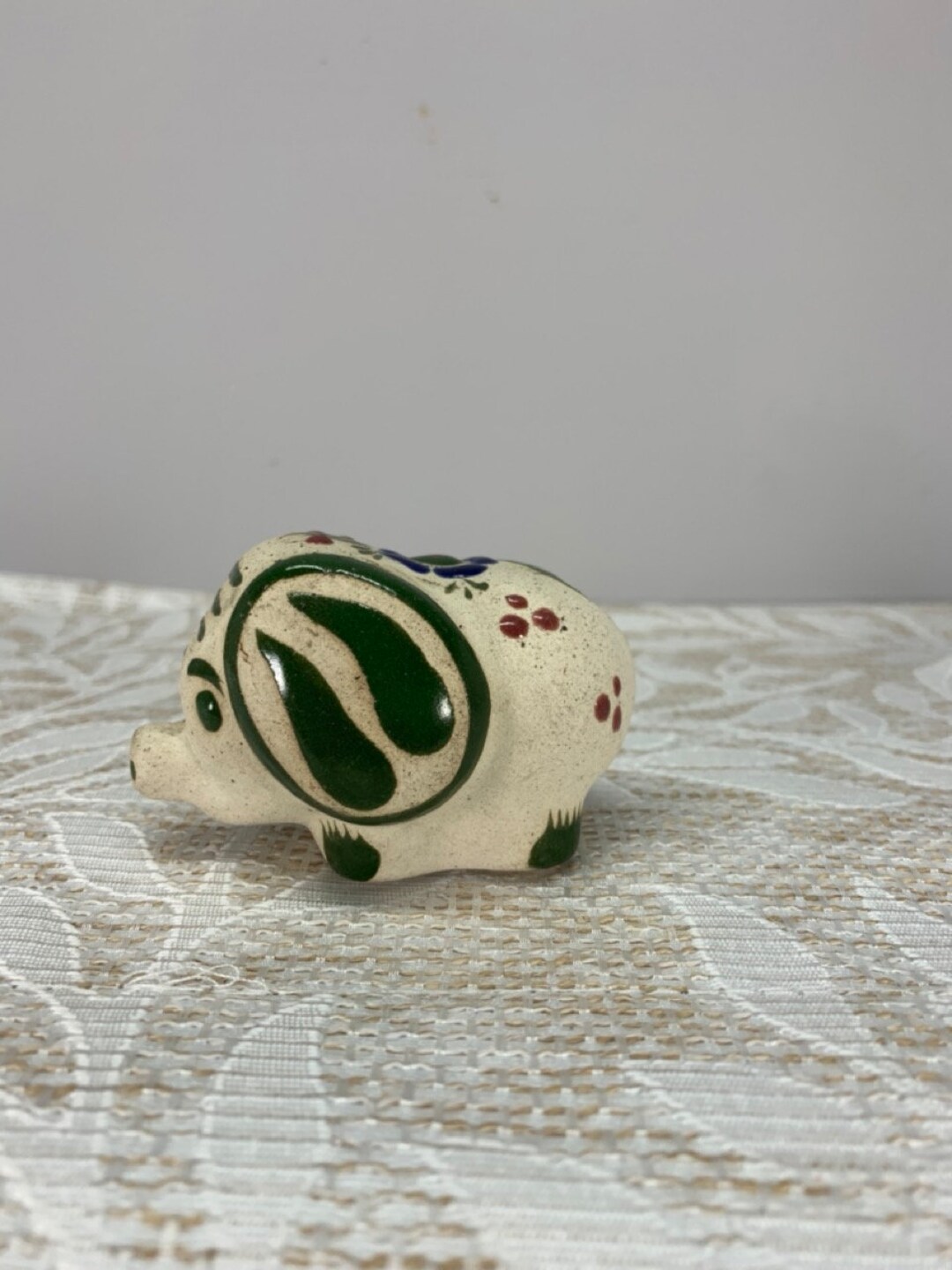 Hand Painted Mexican Elephant. This is a Small Clay Pottery Figurine ...