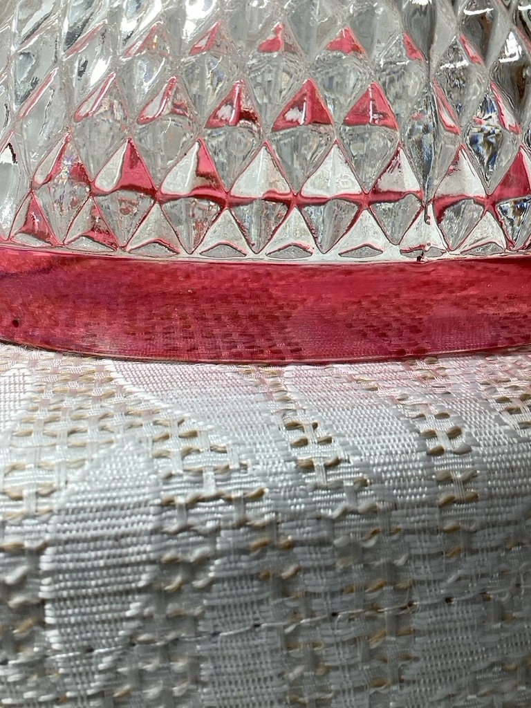 Vintage Indiana Glass Butter Dish. Ruby Red Diamond Cut Butter Dish. - Etsy