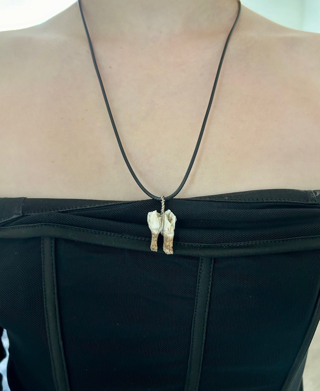 Deer Tooth Pendant Necklace, Deer Teeth, Deer Bones, Bone Necklace ...