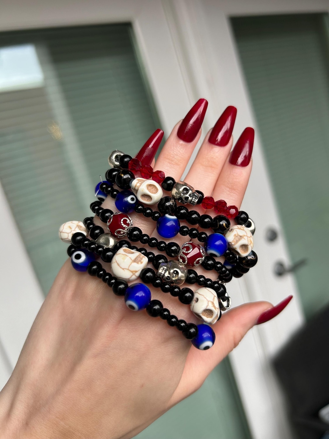 Gothic Beaded Bracelets, Stackable Bracelets, Gothic Style, Gothic ...