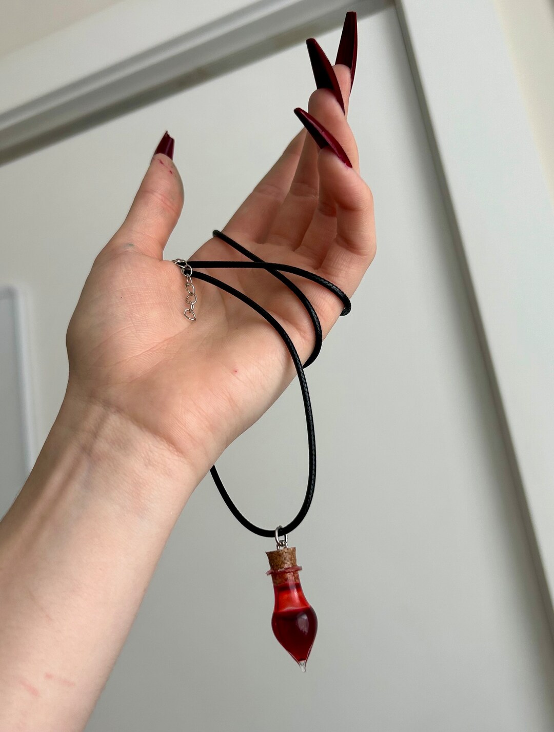Gothic Blood Vial Pendant Necklace, Fake Blood, Vampiric Jewelry ...