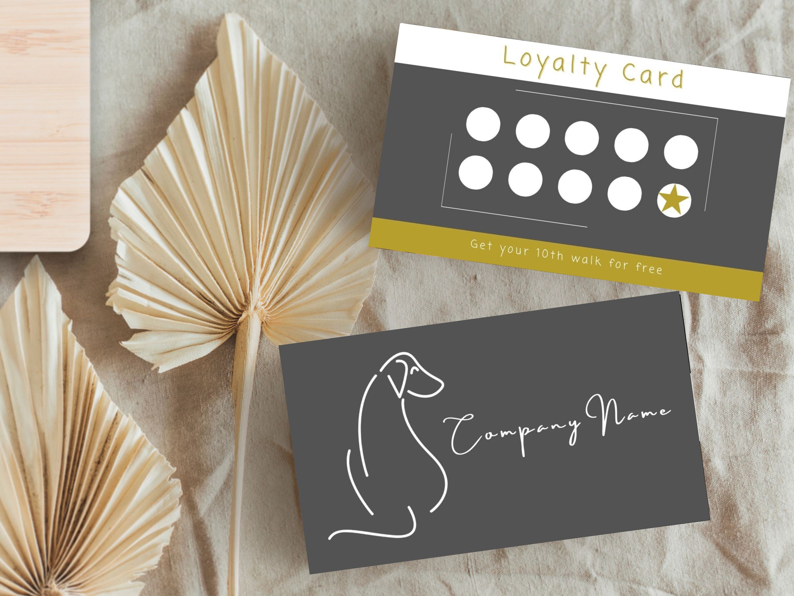 Modern Charcoal Grey Loyalty Card for Pet Business, Dog Sitting, Dog ...