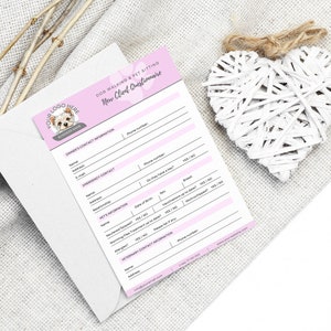 New Client Questionnaire Template for Dog Walking, Pet Care, Dog ...