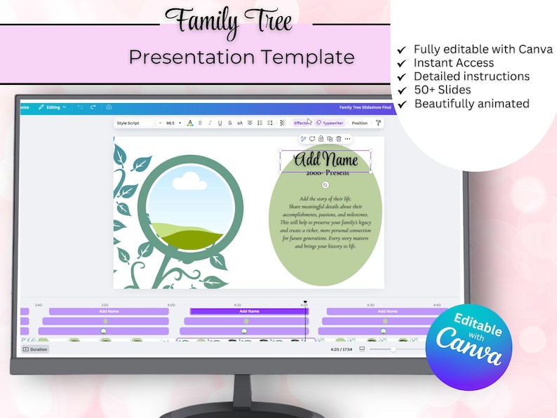 Editable Family Tree Slideshow Template | Customizable Canva ...