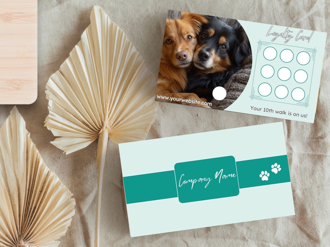 Modern Soft Mint Green Loyalty Card for Pet Business, Dog Sitting, Dog ...