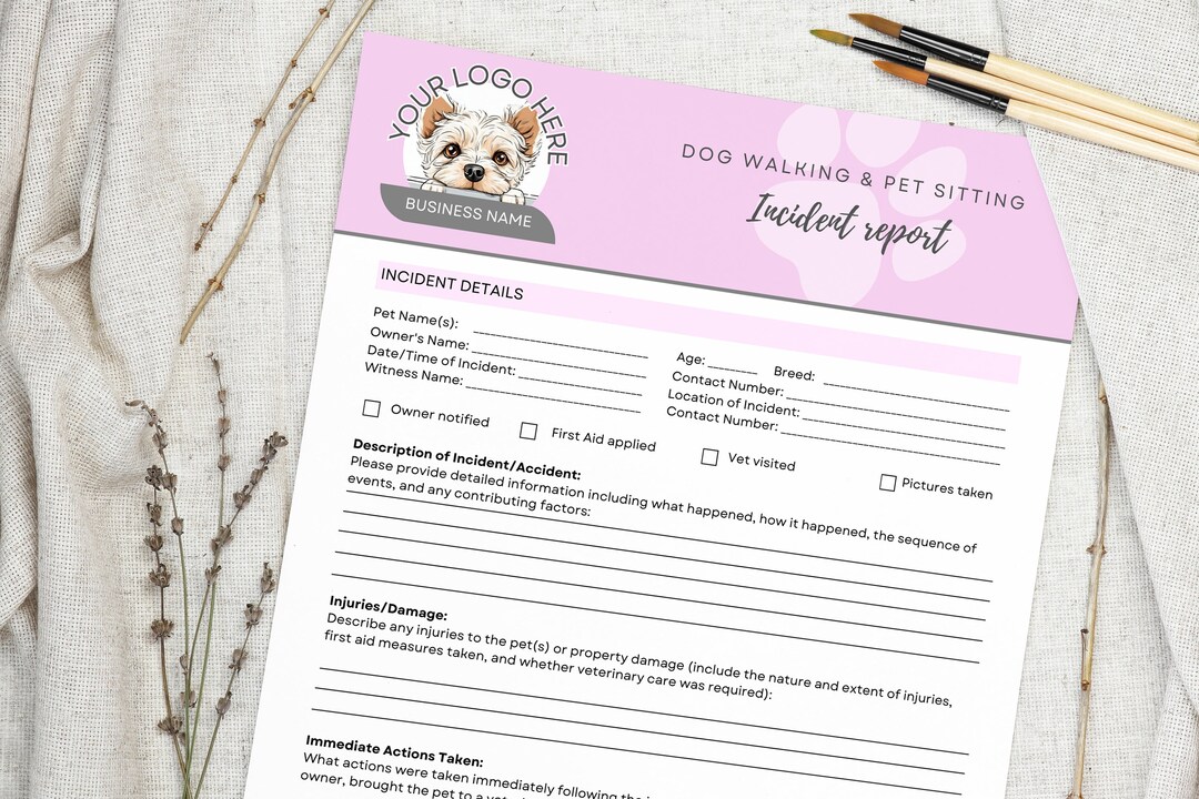 Incident Report Form for Dog Walking, Pet Sitting, Dog Grooming ...