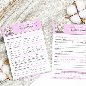 New Client Questionnaire Template for Dog Walking, Pet Care, Dog ...