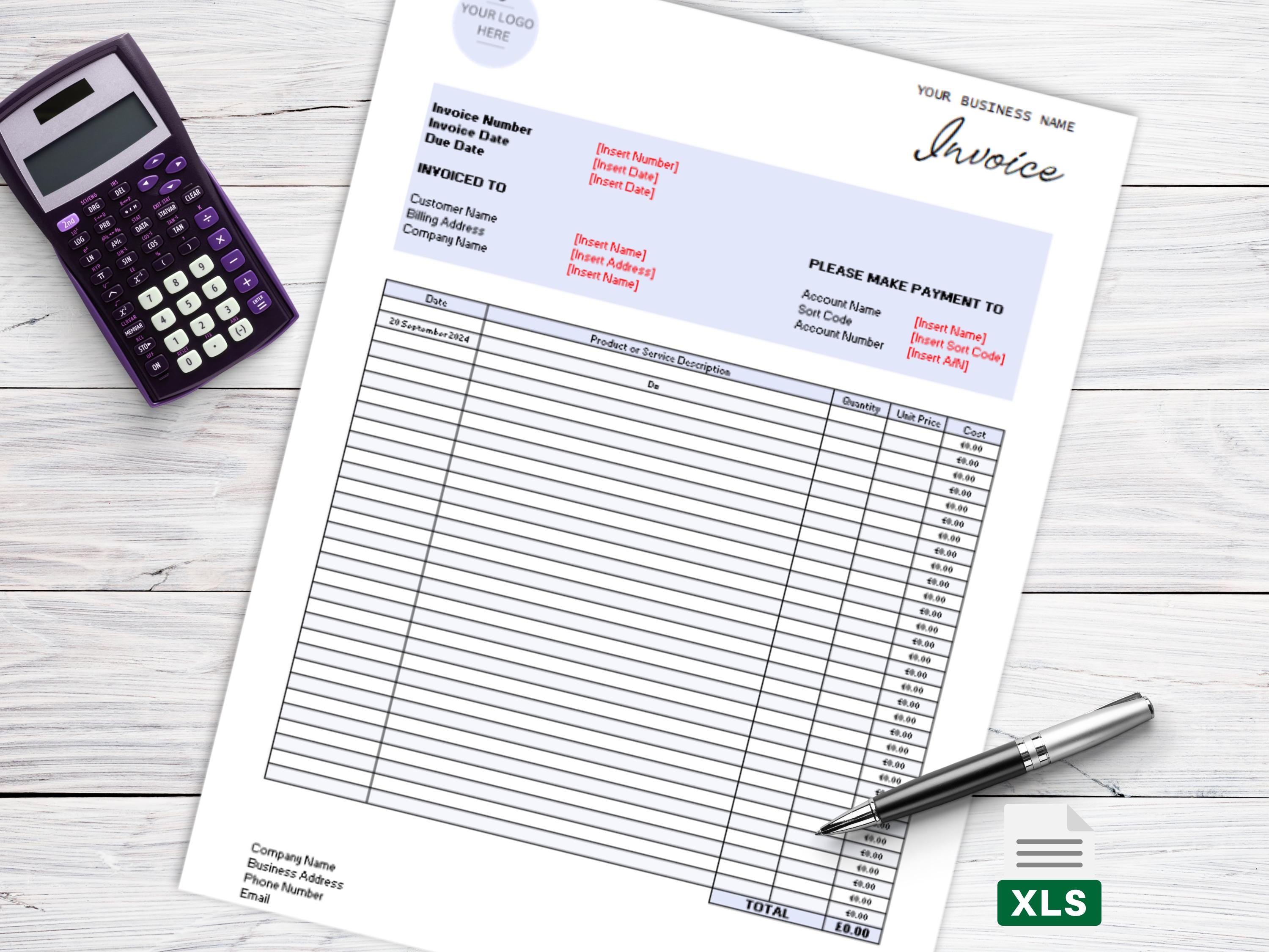 Professional Editable Business Invoice Template to Edit in Microsoft ...