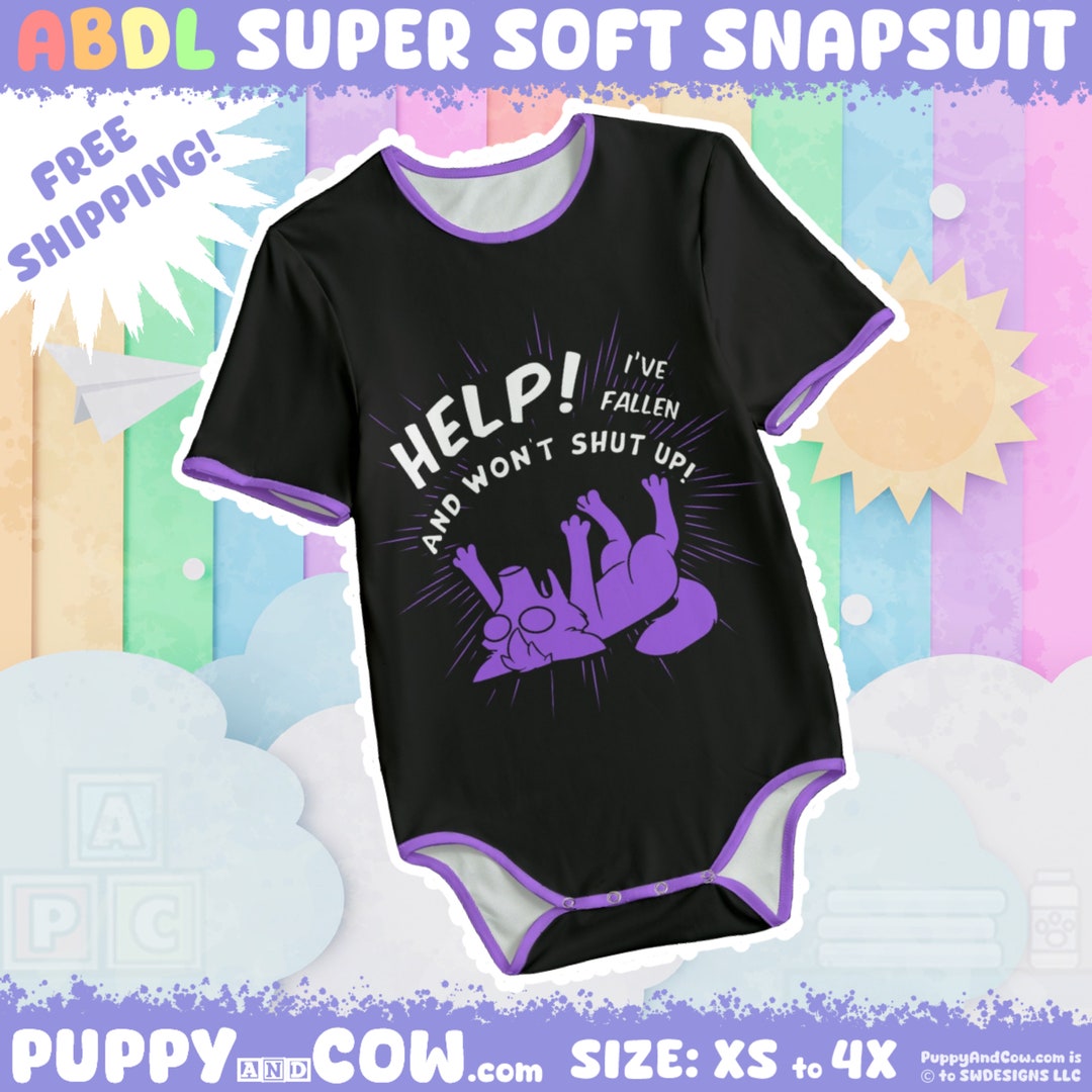 ABDL LPK Adult Snapsuit HELP Fallen Won't Shut up Purple - Etsy
