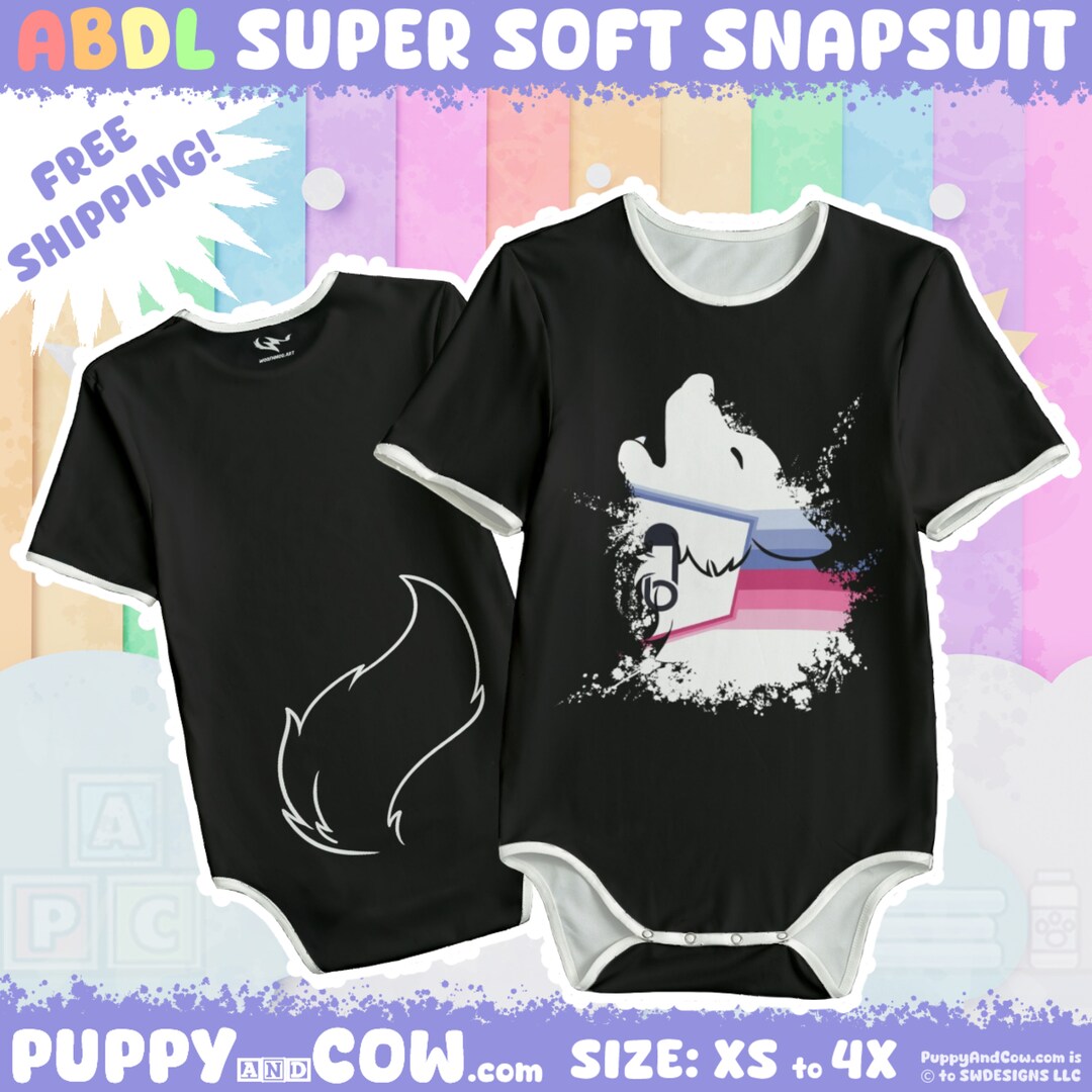 ABDL LPK Adult Snapsuit Woof Splash ABDL Pride - Etsy
