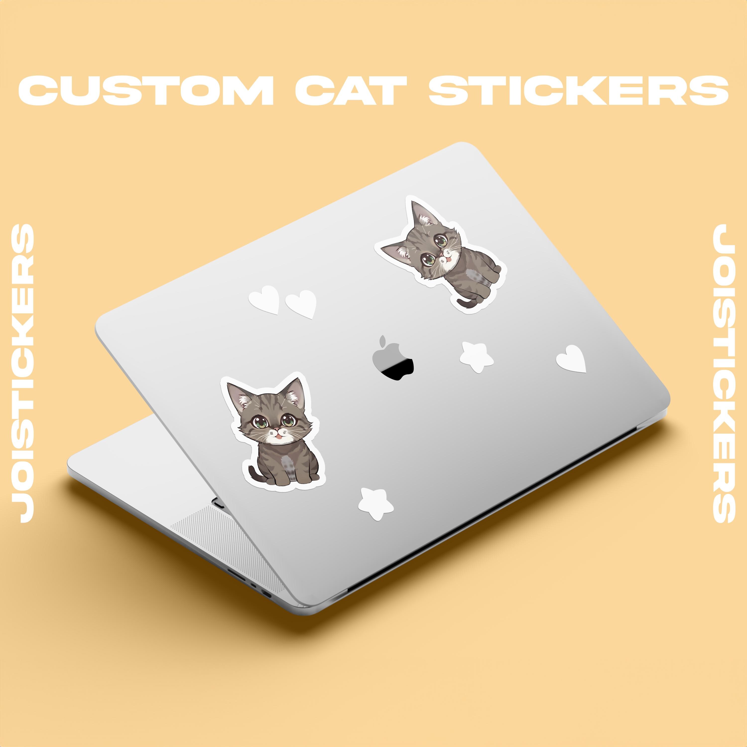 Custom Cat Stickers Printable Stickers Cute Cat Stickers Cat Laptop ...