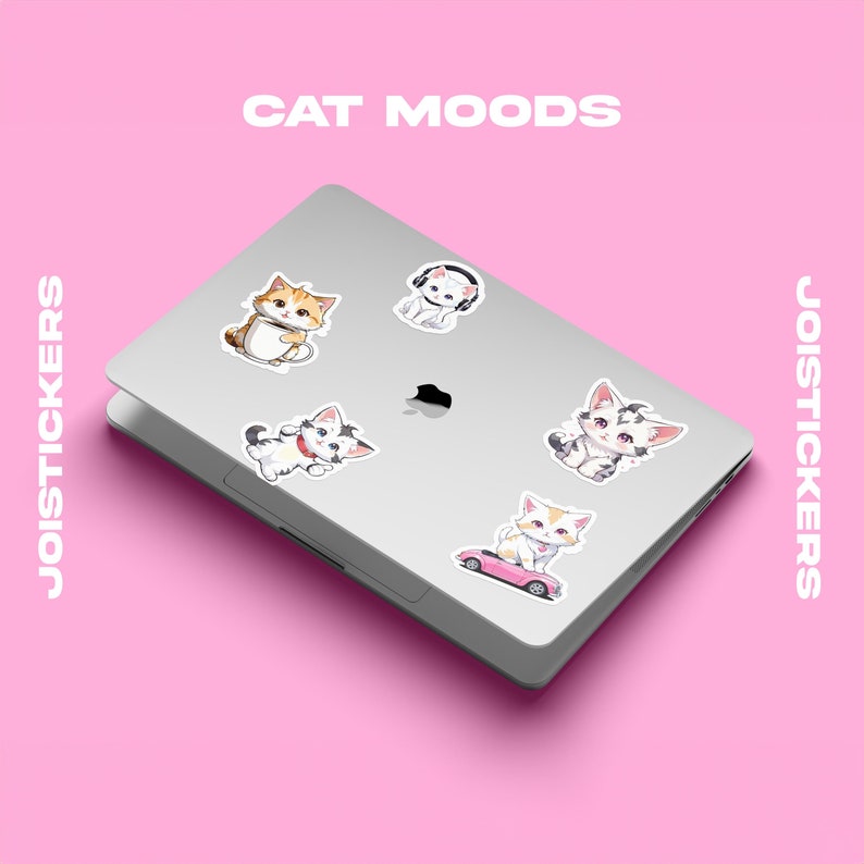 Printable Cat Stickers Printable Stickers Cute Cat Stickers Cat Laptop ...