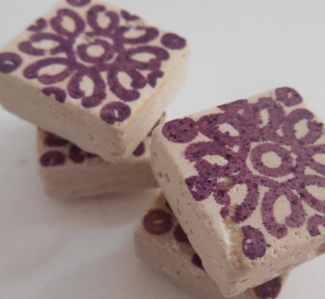Purple Ivory Travertine Magnet Set in Gift Tin - Etsy