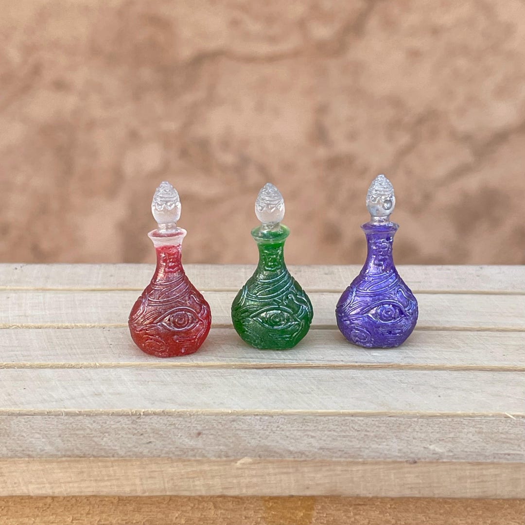 Single Miniature Evil Eye Potion Perfume Bottles Witch Wizard Halloween ...