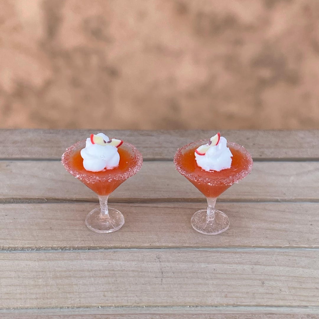 1/12 Scale Peach Drinks 2 Pc Set Cocktail Party Drinks Adult Beverages ...