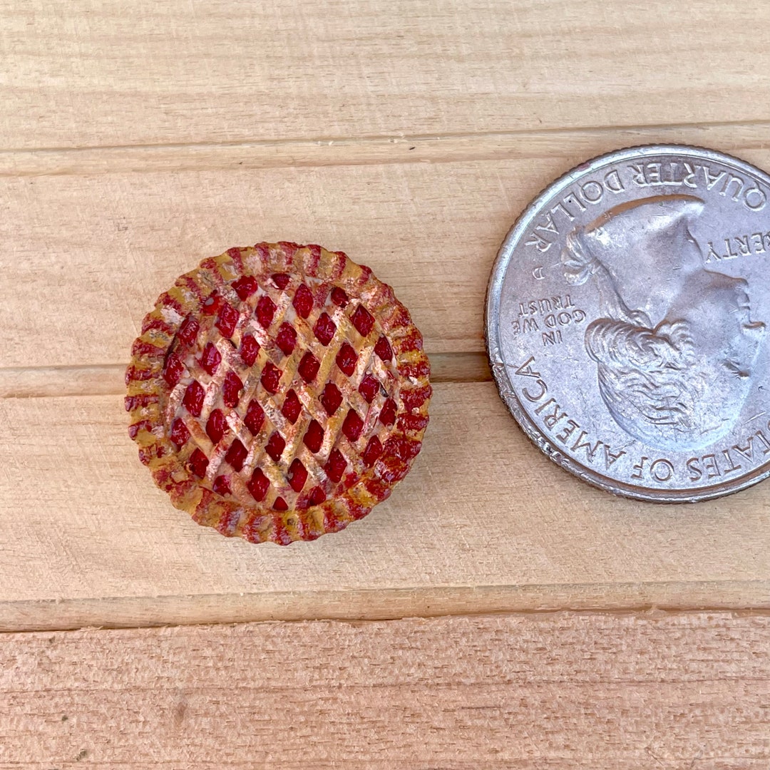1/12 Scale Cherry Lattice Pie Realistic Dollhouse Food Dessert Bakery ...