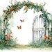 Watercolour, White Background, Clipart of an Open Garden Gate ...
