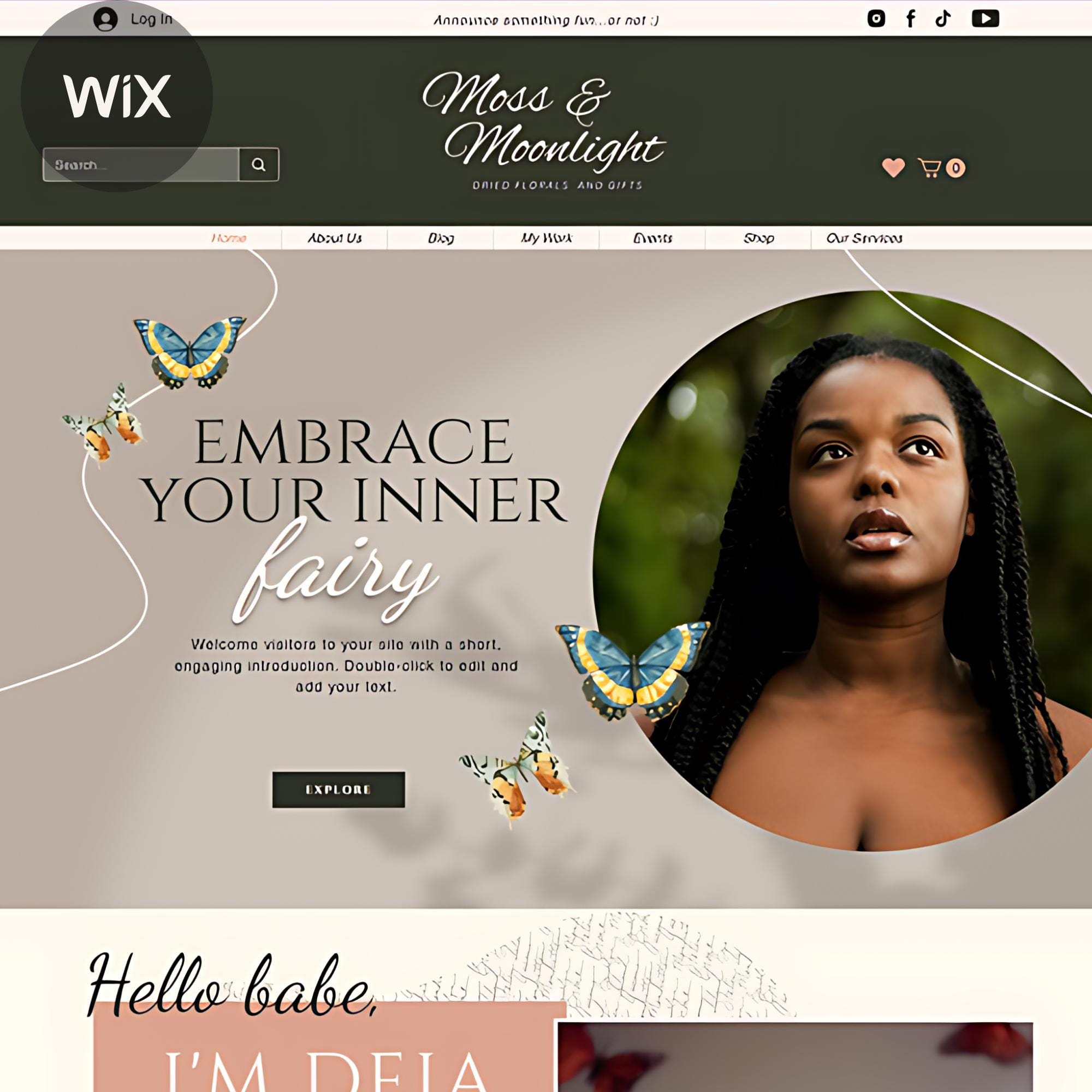 Fairycore Wix Website Template – Whimsical Green Blog Design - Etsy