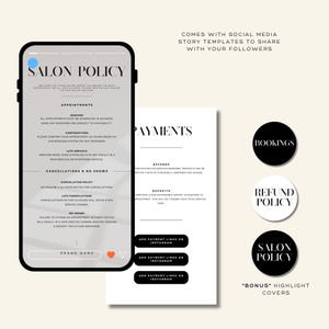 Salon Policy Template | Editable Canva Template | Salon Rules ...