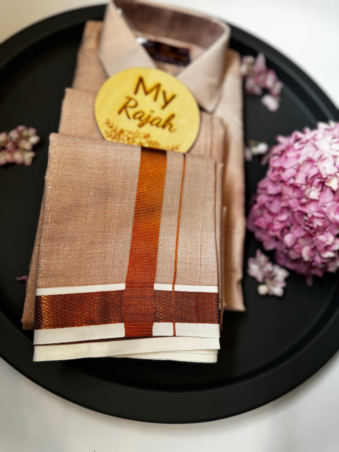 Mens Copper Jari Tissue Dhoti: South Indian Ethnic Wear Single Veshti ...