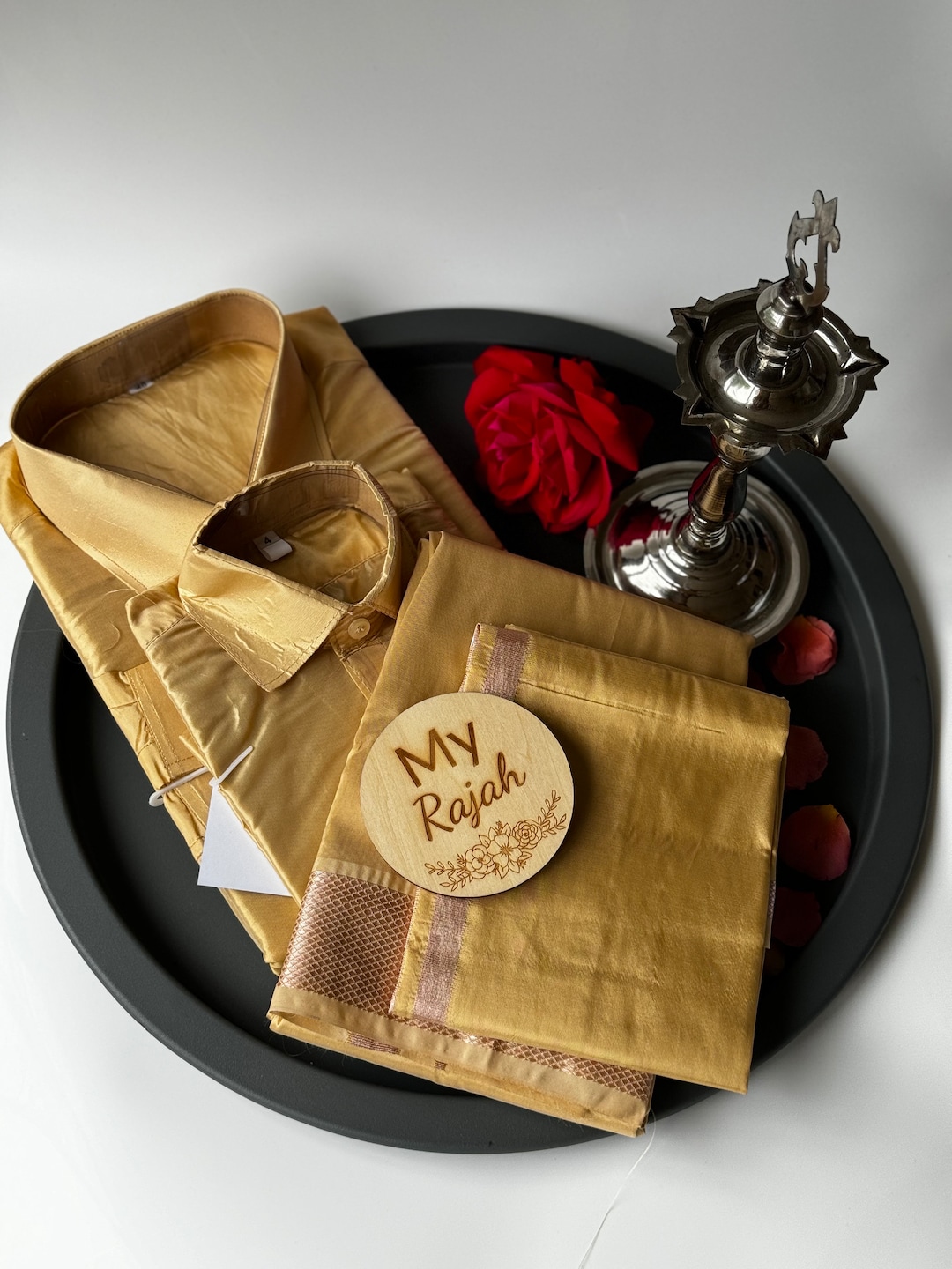 Mens Silk Vesti Set, Dhoti , Onam Mundu Traditional Wear Combo - Gold ...