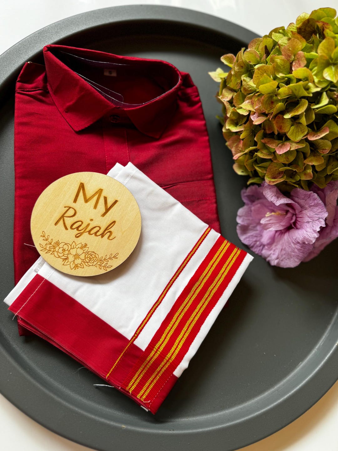 Kids Dhoti Shirt Set: Cotton Vesti With Colour Fancy Border - Etsy