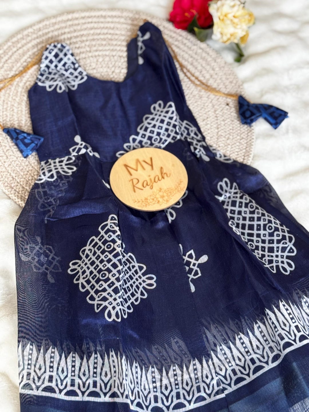 Kolam Print Baby Frock | South Indian Traditional Dress for Girls | Age ...