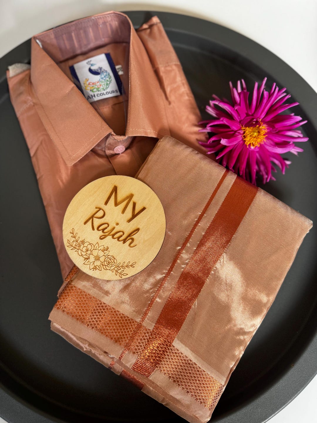 Mens Silk Vesti Set, Dhoti , Veshti, Traditional Wear Combo - Copper ...